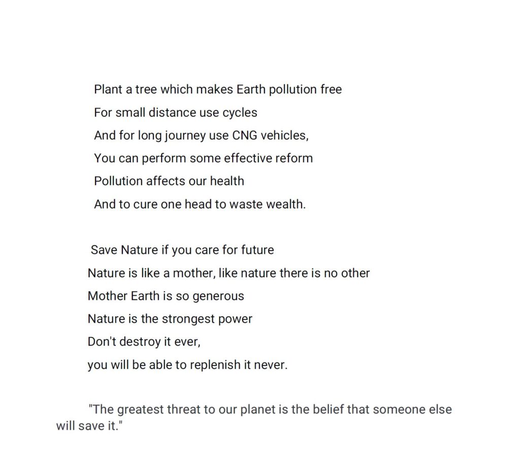 Winners of the Poetry / Rap Making – World Environment Day 2021 – Sir ...