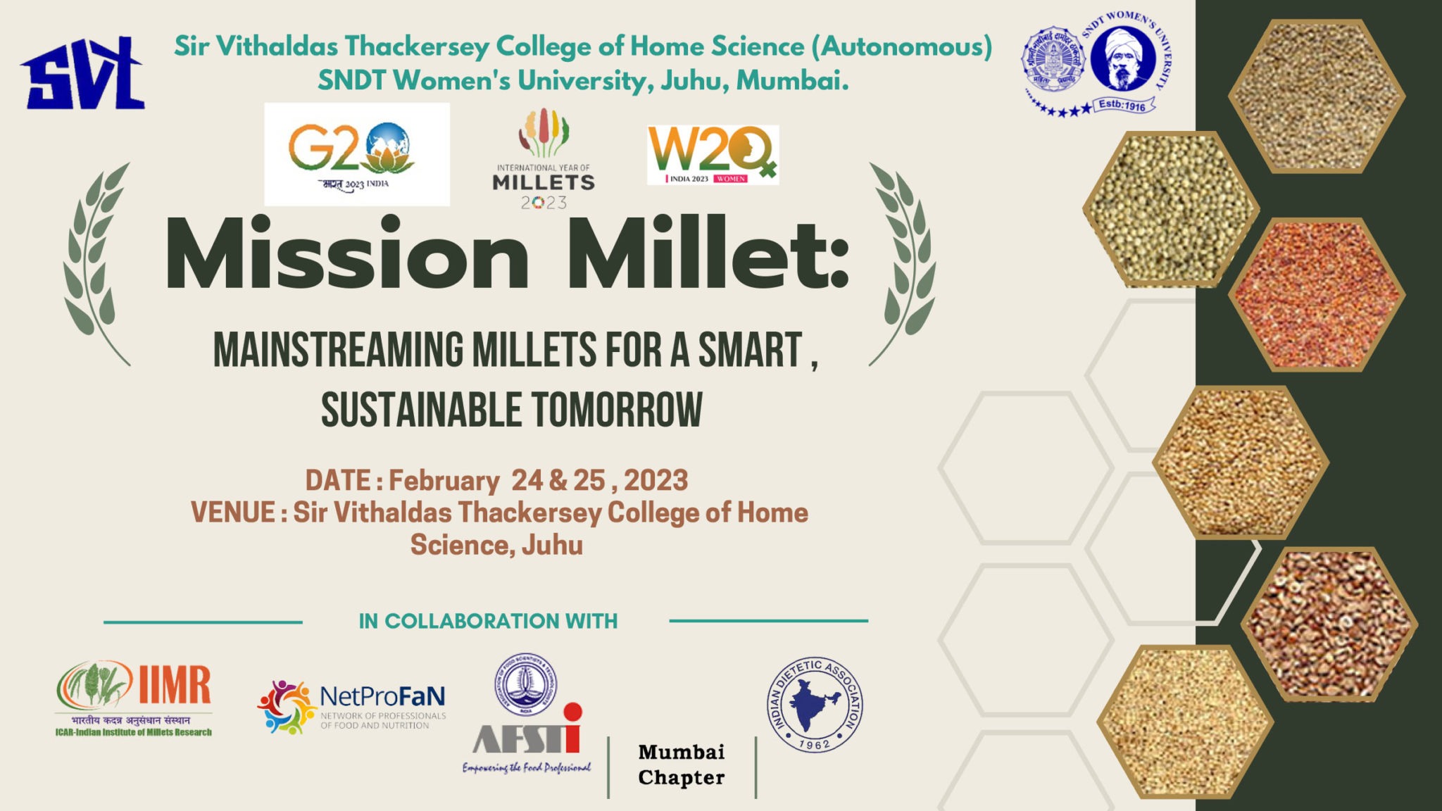 College hosts Mission Millet 2023 – Sir Vithaldas Thackersey College of ...
