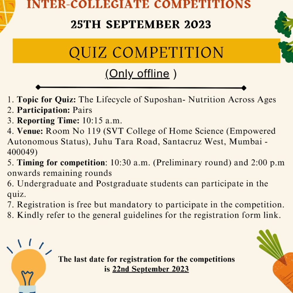 Registrations for Poshan Maah 2023 Inter-Collegiate Competitions open ...