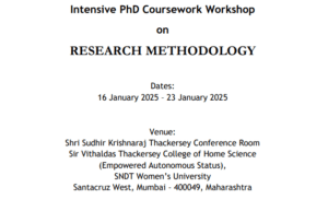 Intensive PhD Coursework Workshop on Research Methodology – 16-23rd ...